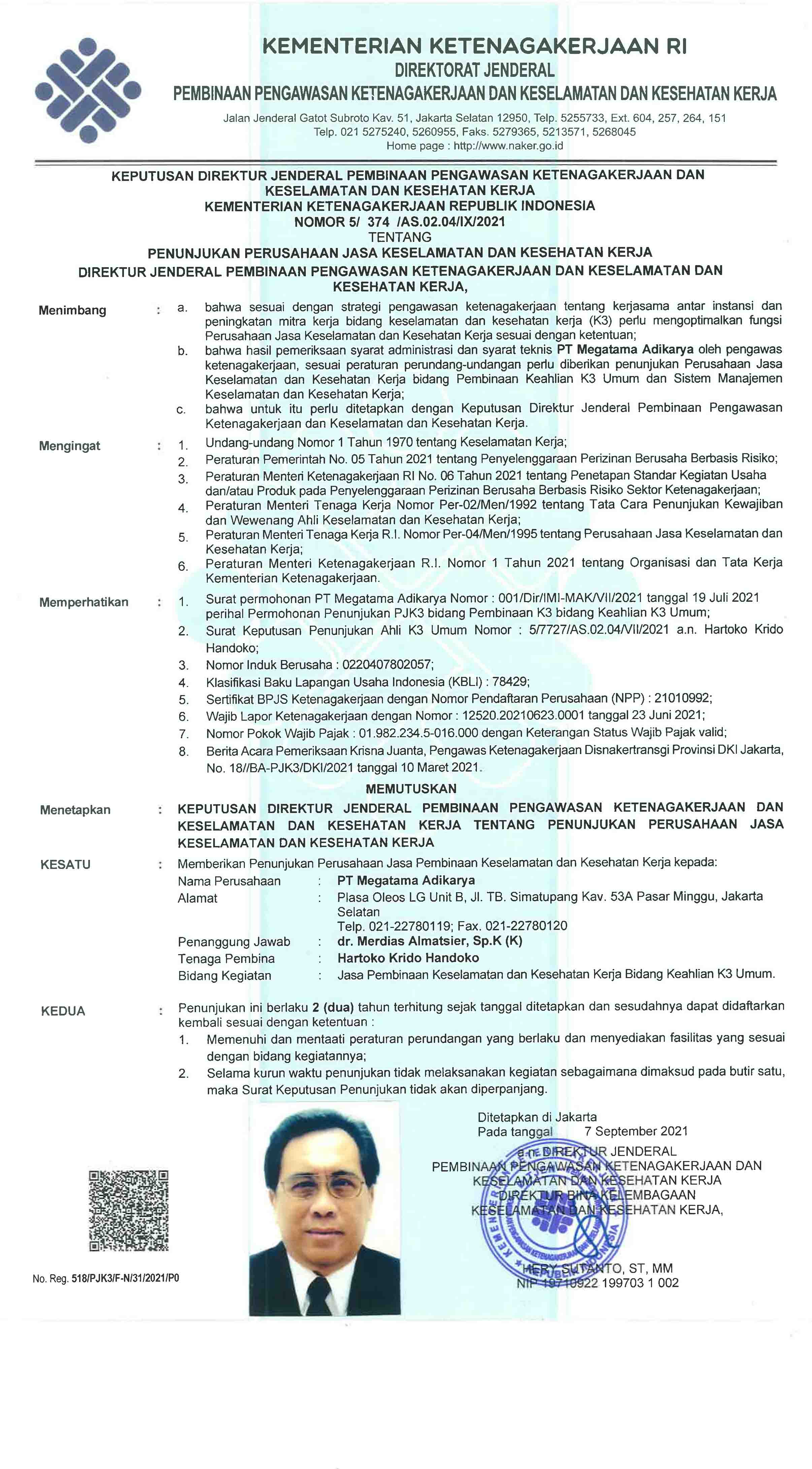 Lisensi PJK3 AHLI K3 UMUM